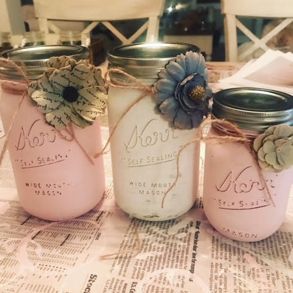 Distressed Mason Jar - Etsy