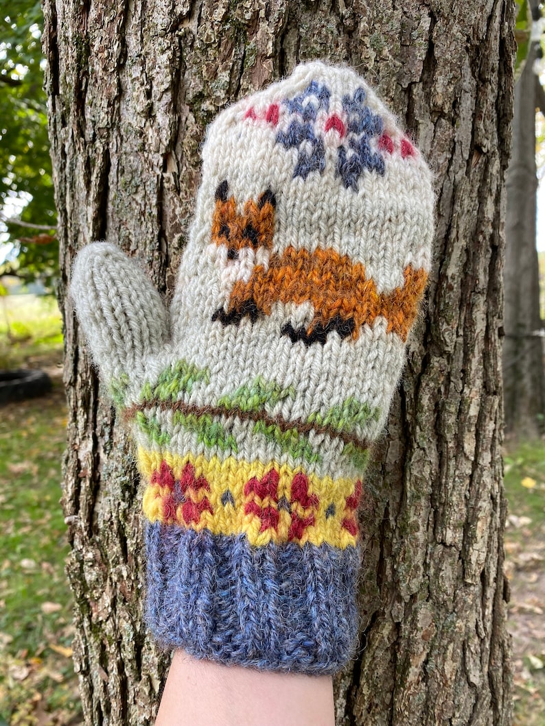 Woodland Fox Mitten Knitting Pattern PDF Download Great for - Etsy