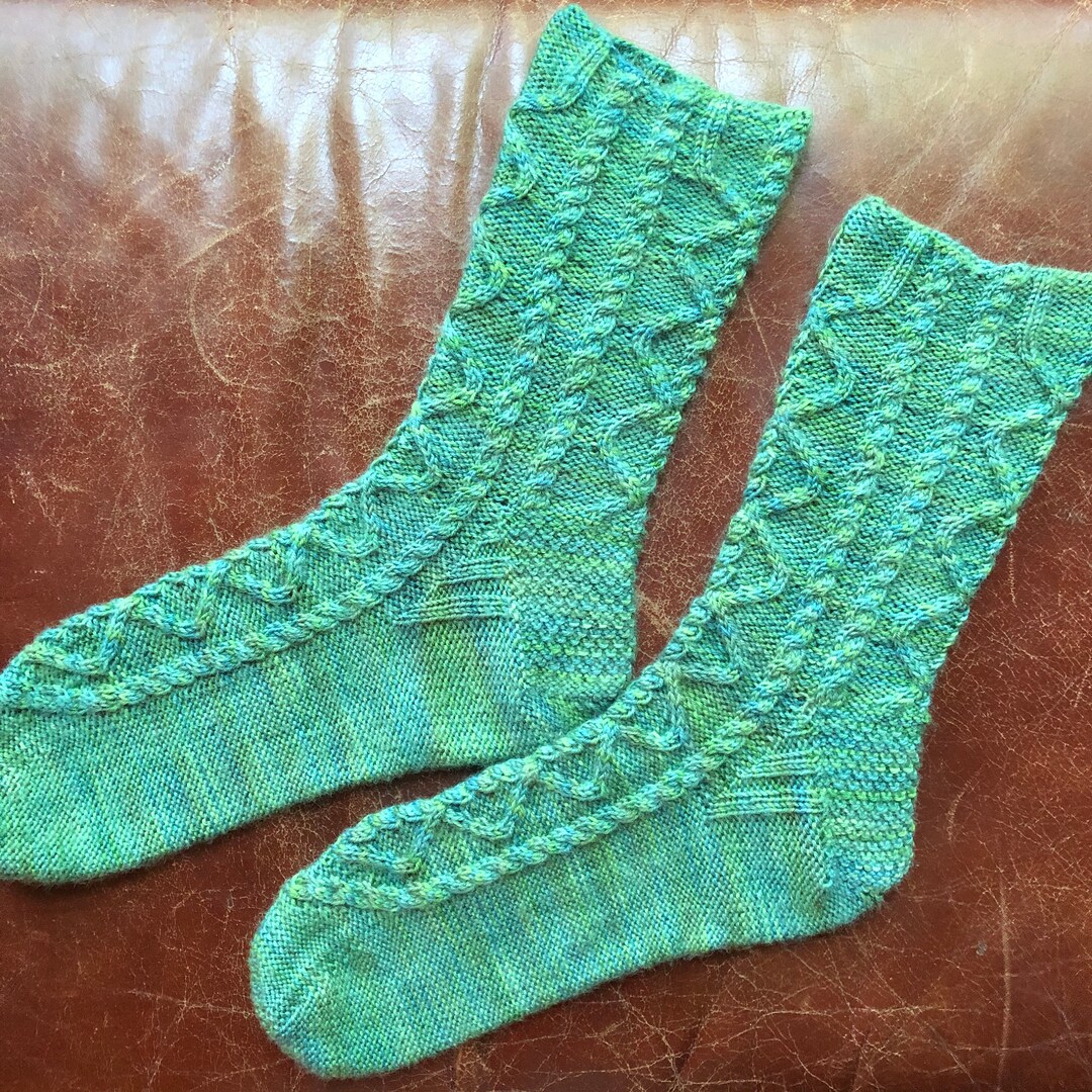 Undulating Cable Socks Knitting Pattern PDF Download, Charted and ...
