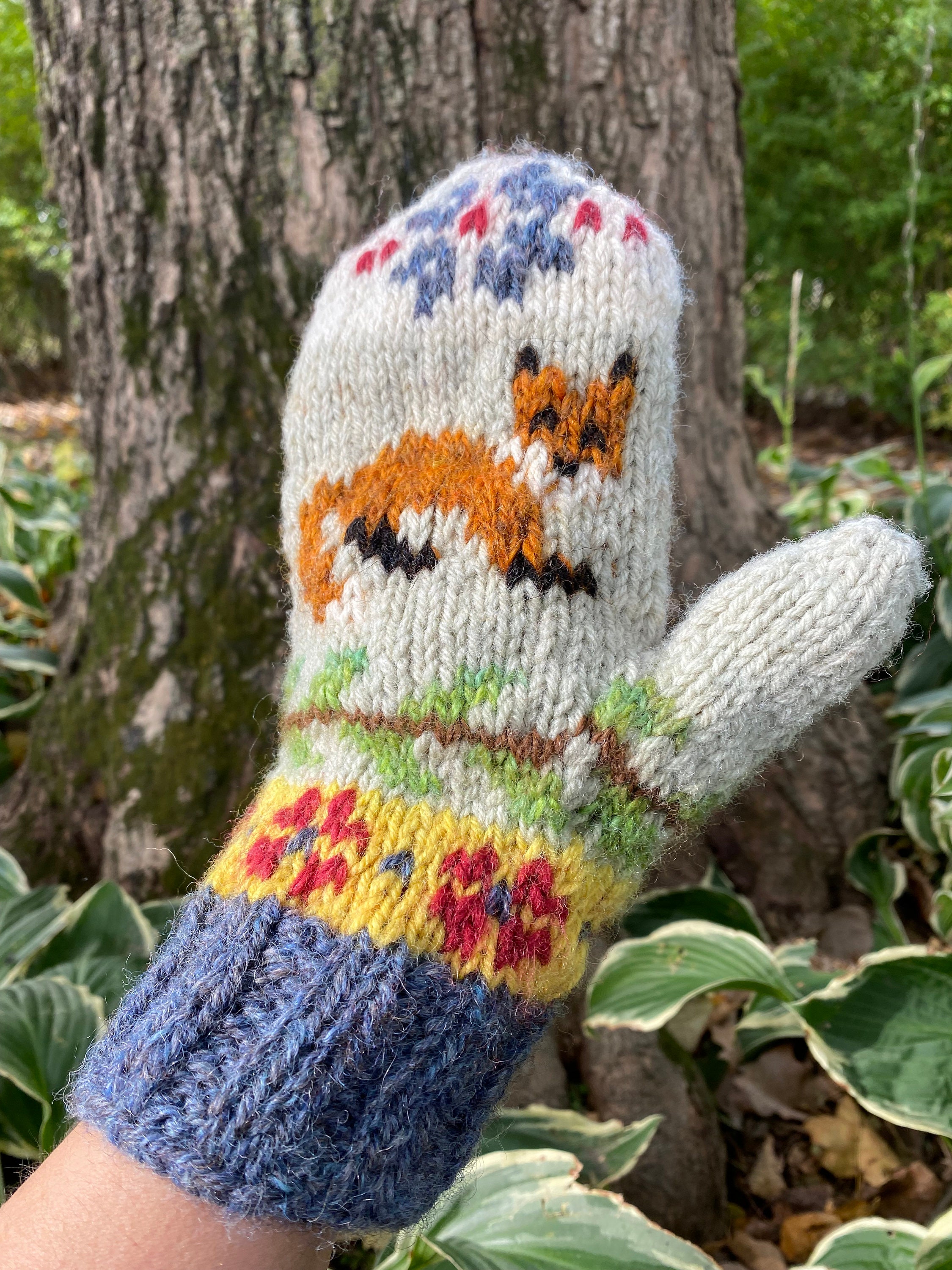 Woodland Fox Mitten Knitting Pattern PDF Download, Great for Handspun ...
