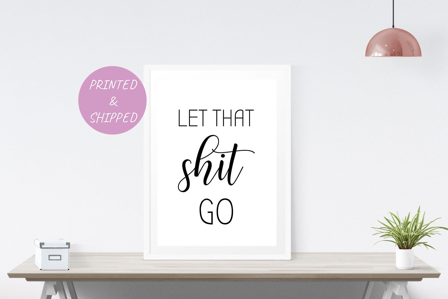 Let That Shit Go Bathroom Print Text Home Decor Funny Sign | Etsy