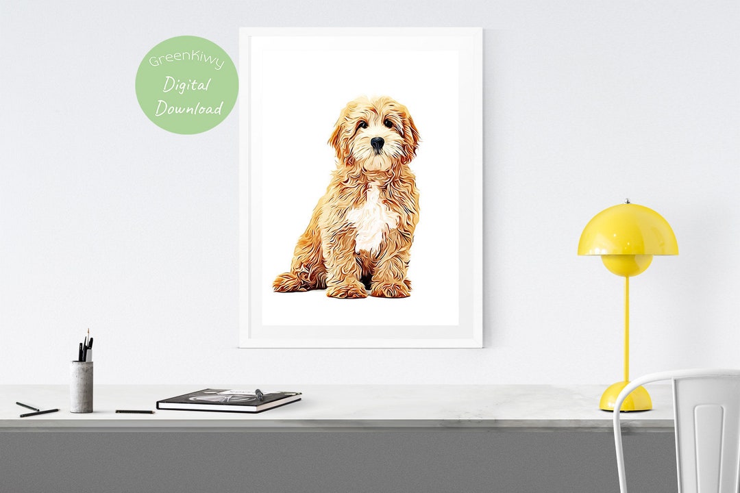 Goldendoodle Portrait, Printable Wall Art, Digital Download, Dog Poster ...