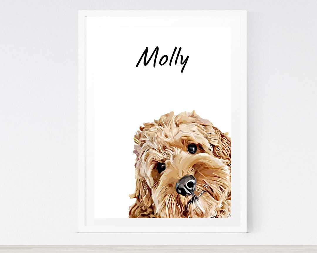 Personalised Cockapoo Print, Dog Home Decor, Cockapoo Portrait, Pet ...