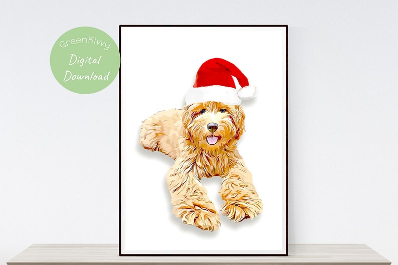 Christmas Goldendoodle Digital Download Christmas Dog Decor - Etsy