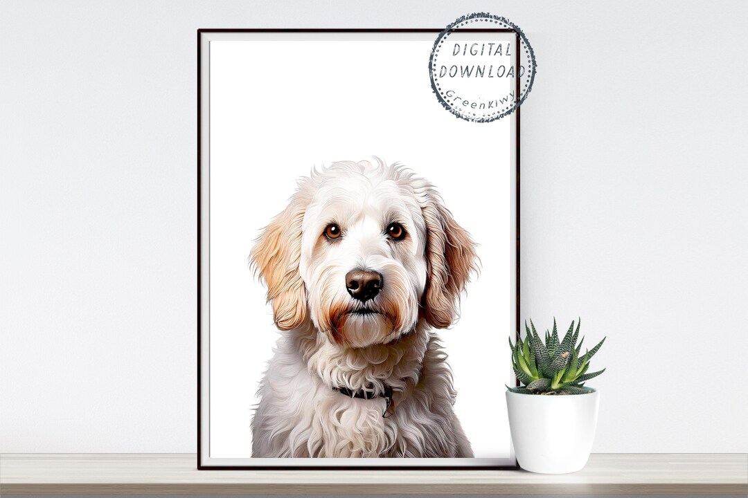 Labradoodle Dog Printable Art, Instant Download, Portrait Wall Art ...