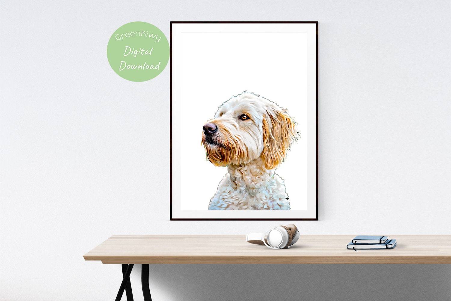 Goldendoodle Portrait, Printable Wall Art, Digital Download, Dog Poster ...