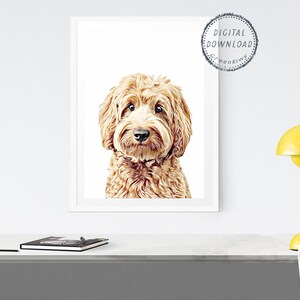 Goldendoodle Dog, Digital Download, Dog Poster, Golden Doodle Animal ...