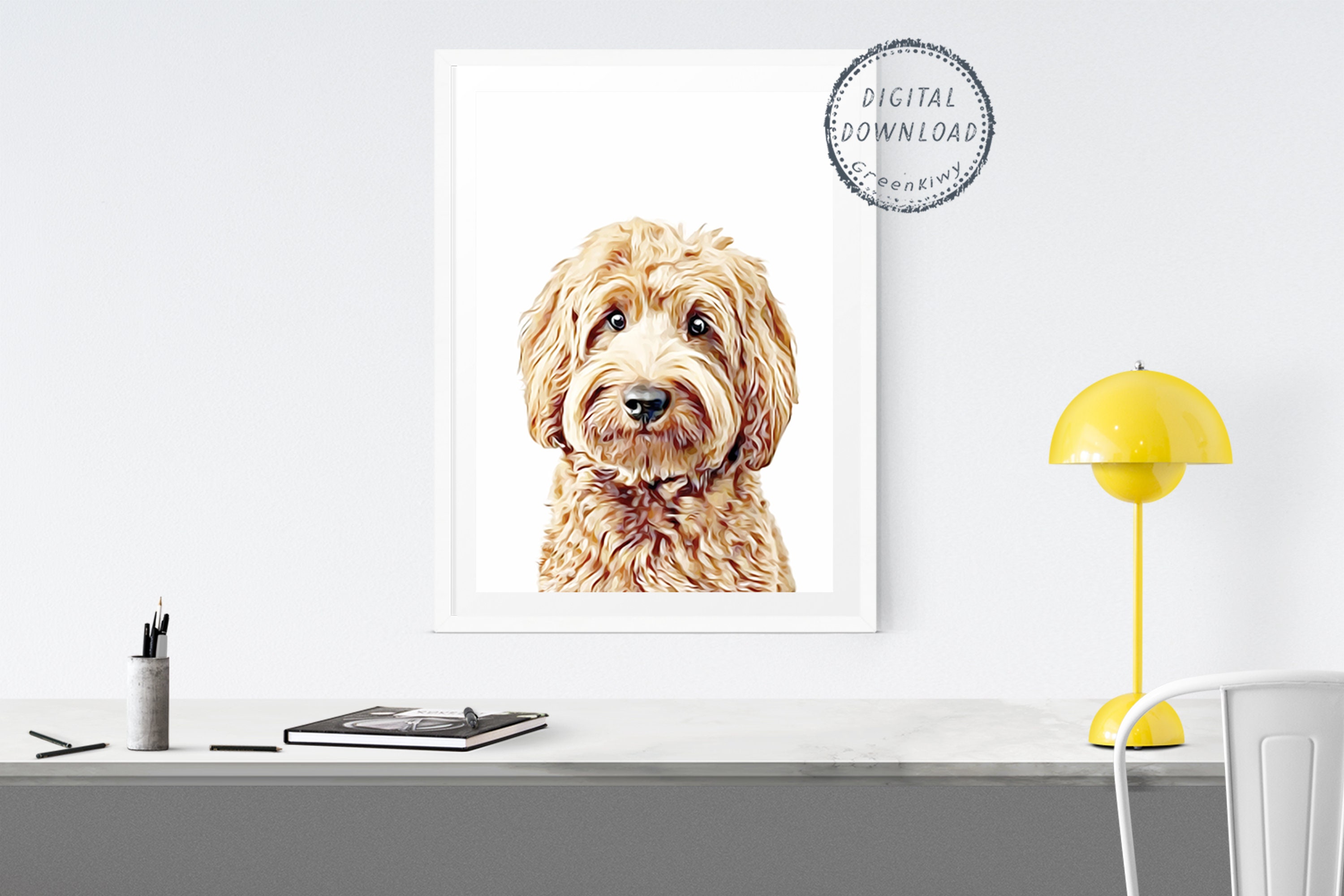Goldendoodle Dog Digital Download Dog Poster Golden Doodle - Etsy