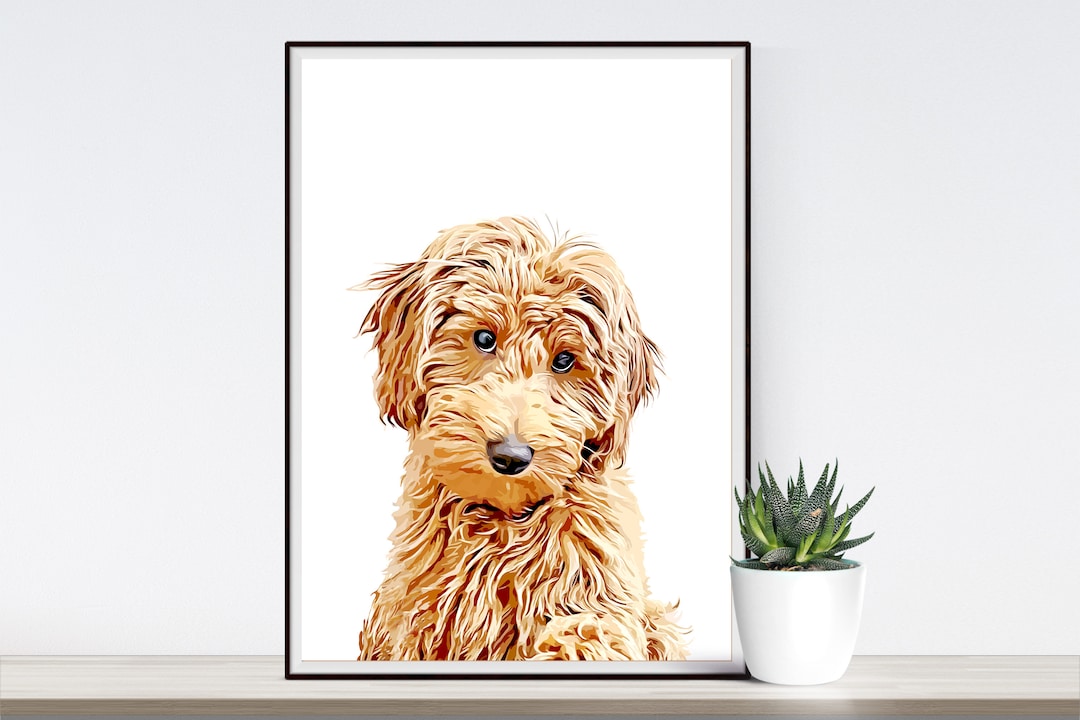 Goldendoodle Dog, Digital Download, Dog Poster, Golden Doodle Animal ...
