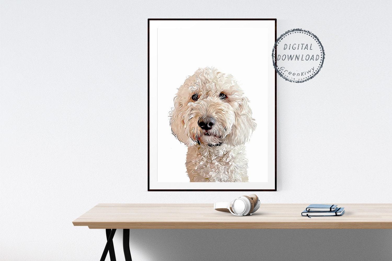 Labradoodle Dog Printable Art Instant Download Portrait Wall - Etsy