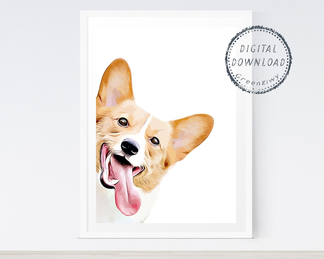 Corgi Digital Download, Corgi Dog Poster, Corgi Printable Art ...