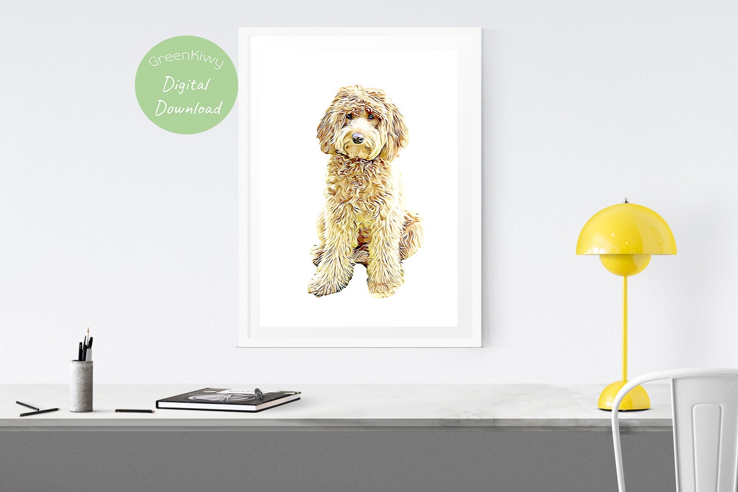 Goldendoodle Dog Digital Download Golden Doodle Animal Art | Etsy