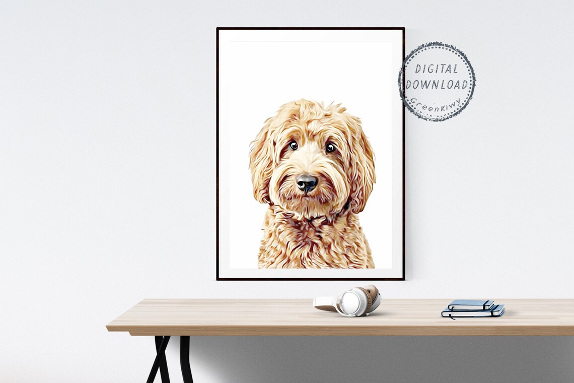 Goldendoodle Dog Digital Download Dog Poster Golden Doodle - Etsy