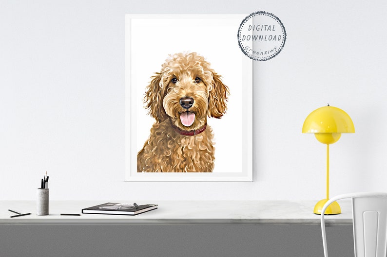Goldendoodle Dog, Digital Download, Dog Poster, Golden Doodle Animal ...