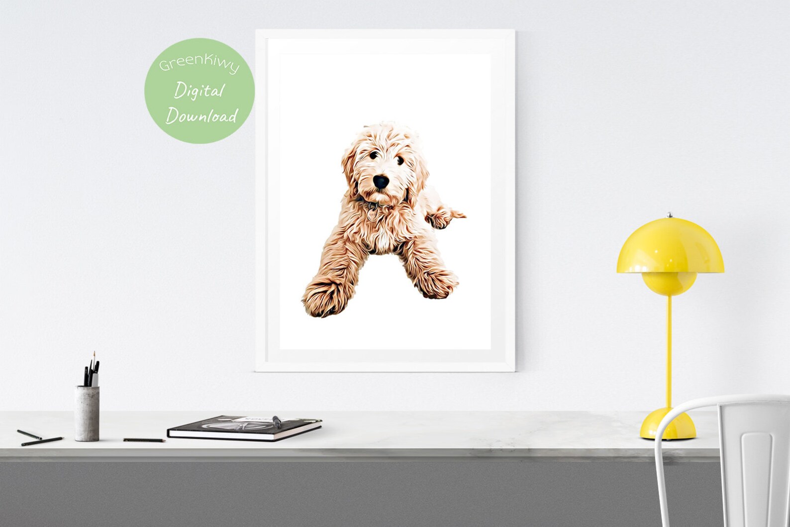 Goldendoodle Dog, Digital Download, Dog Poster, Golden Doodle Animal ...