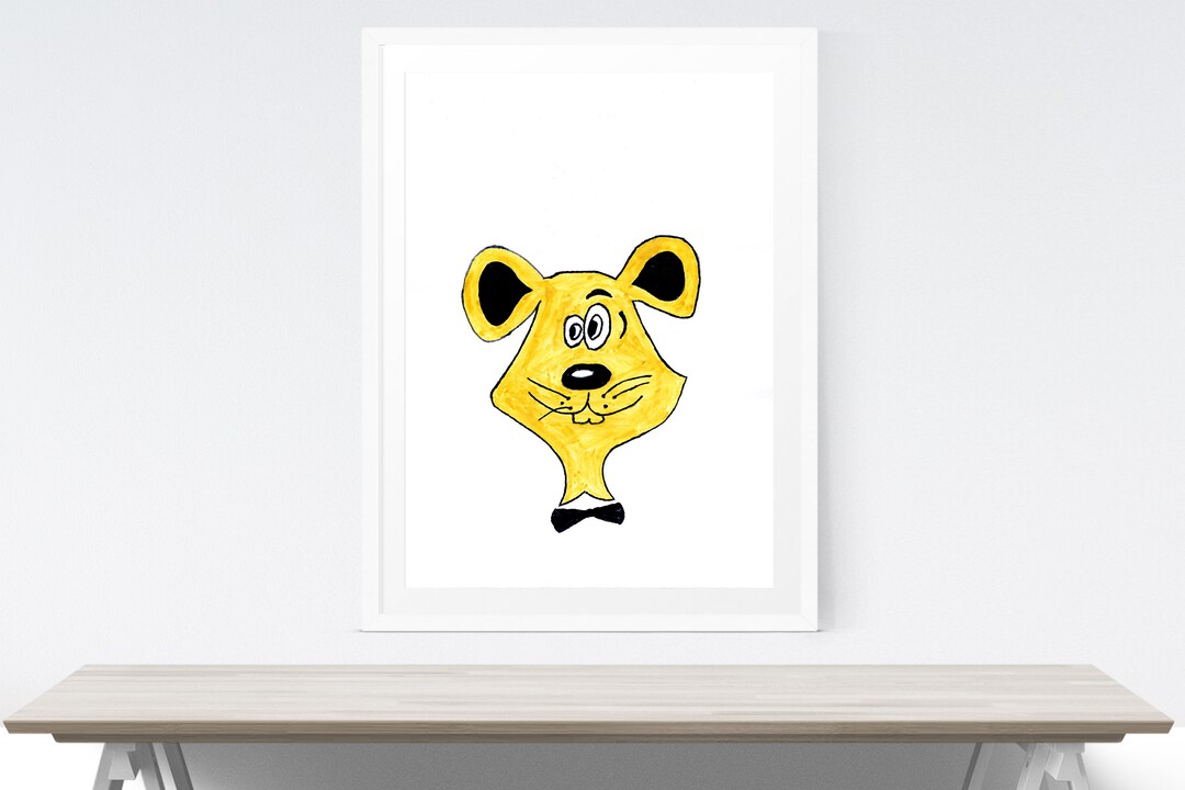Mouse Poster, Hand Painted Kids Printable Decor, Digital Download ...