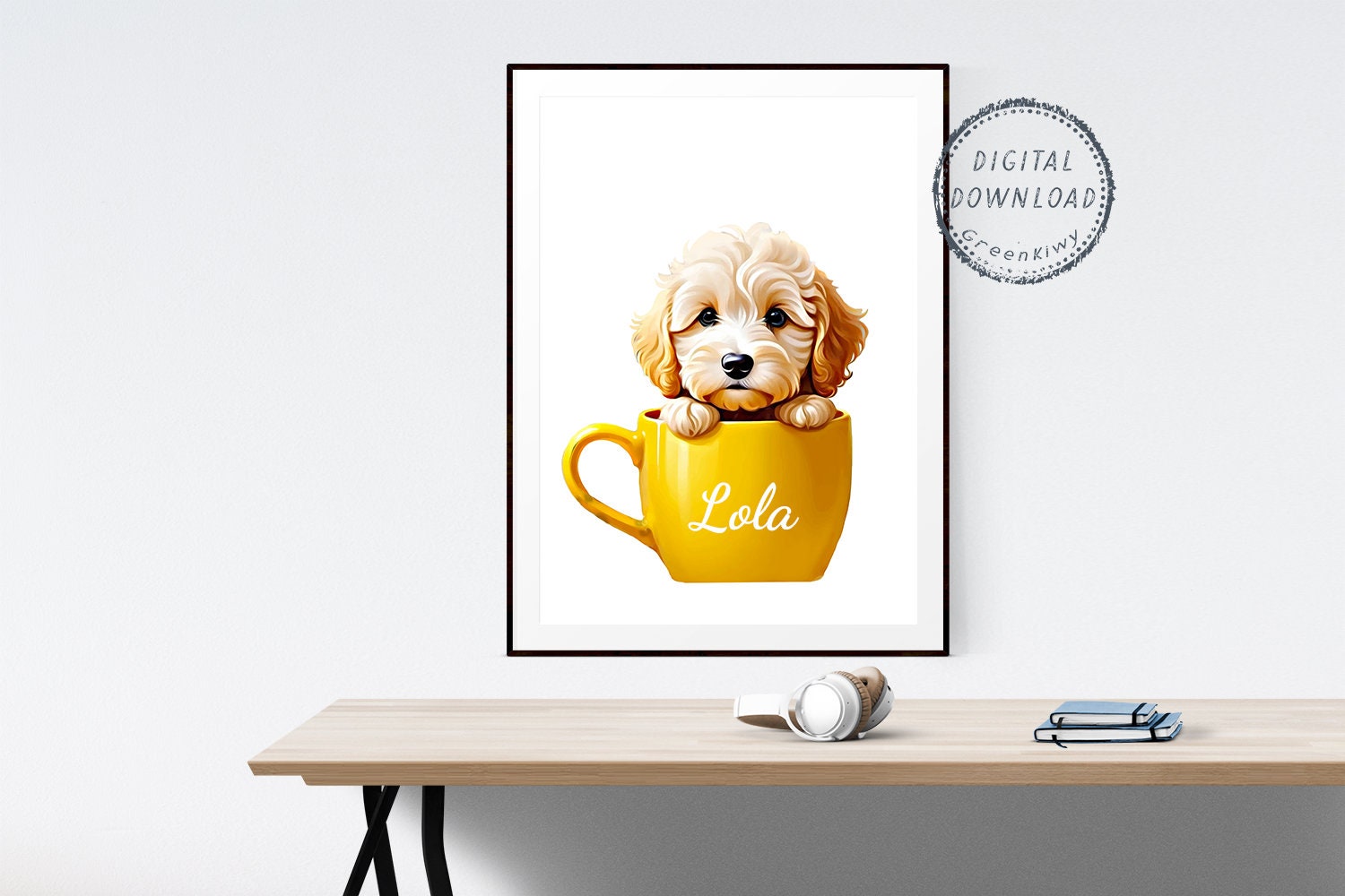 Personalized Goldendoodle Printable Portrait, Digital Download, Dog ...