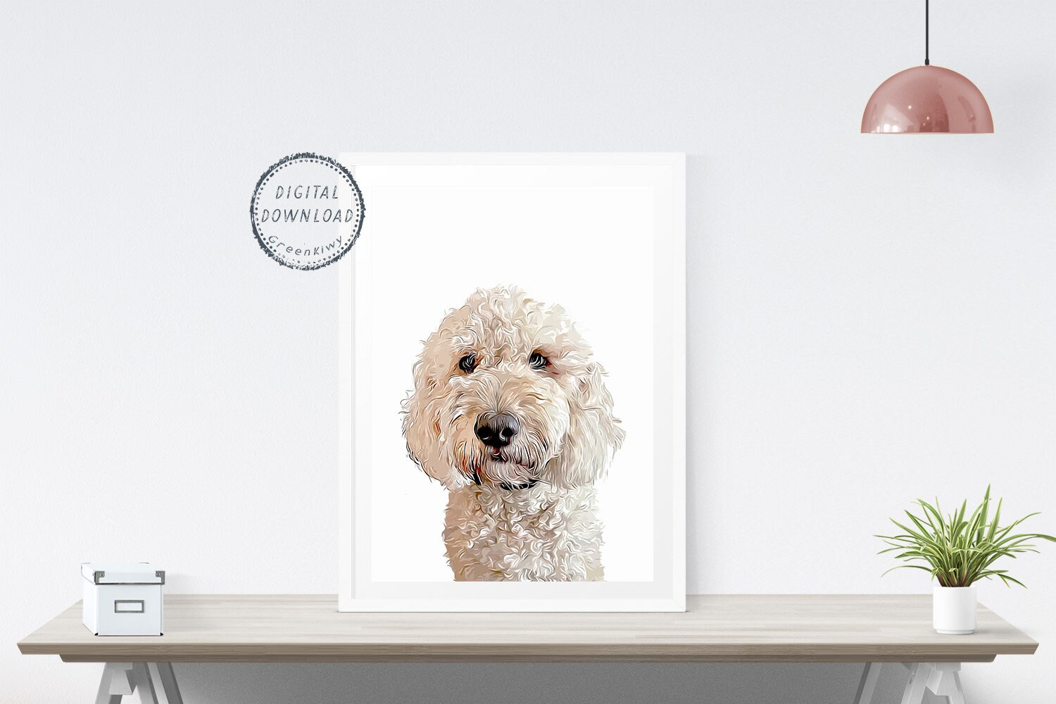 Labradoodle Dog Printable Art, Instant Download, Portrait Wall Art ...