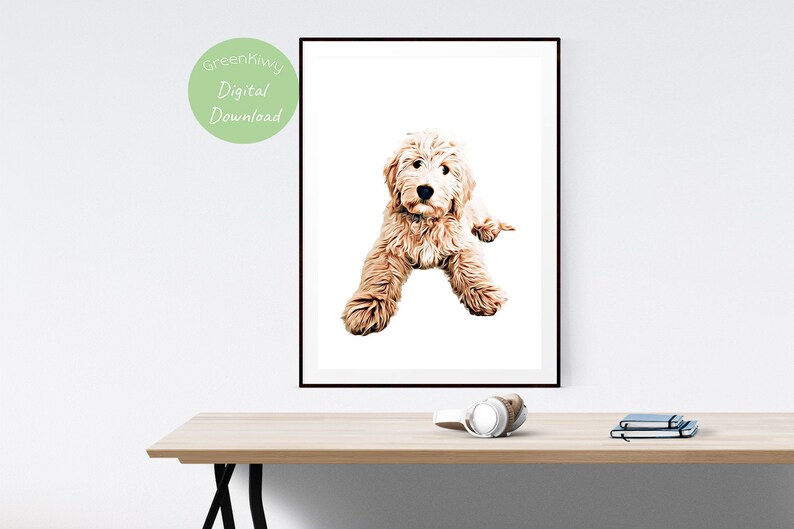 Goldendoodle Dog, Digital Download, Dog Poster, Golden Doodle Animal ...