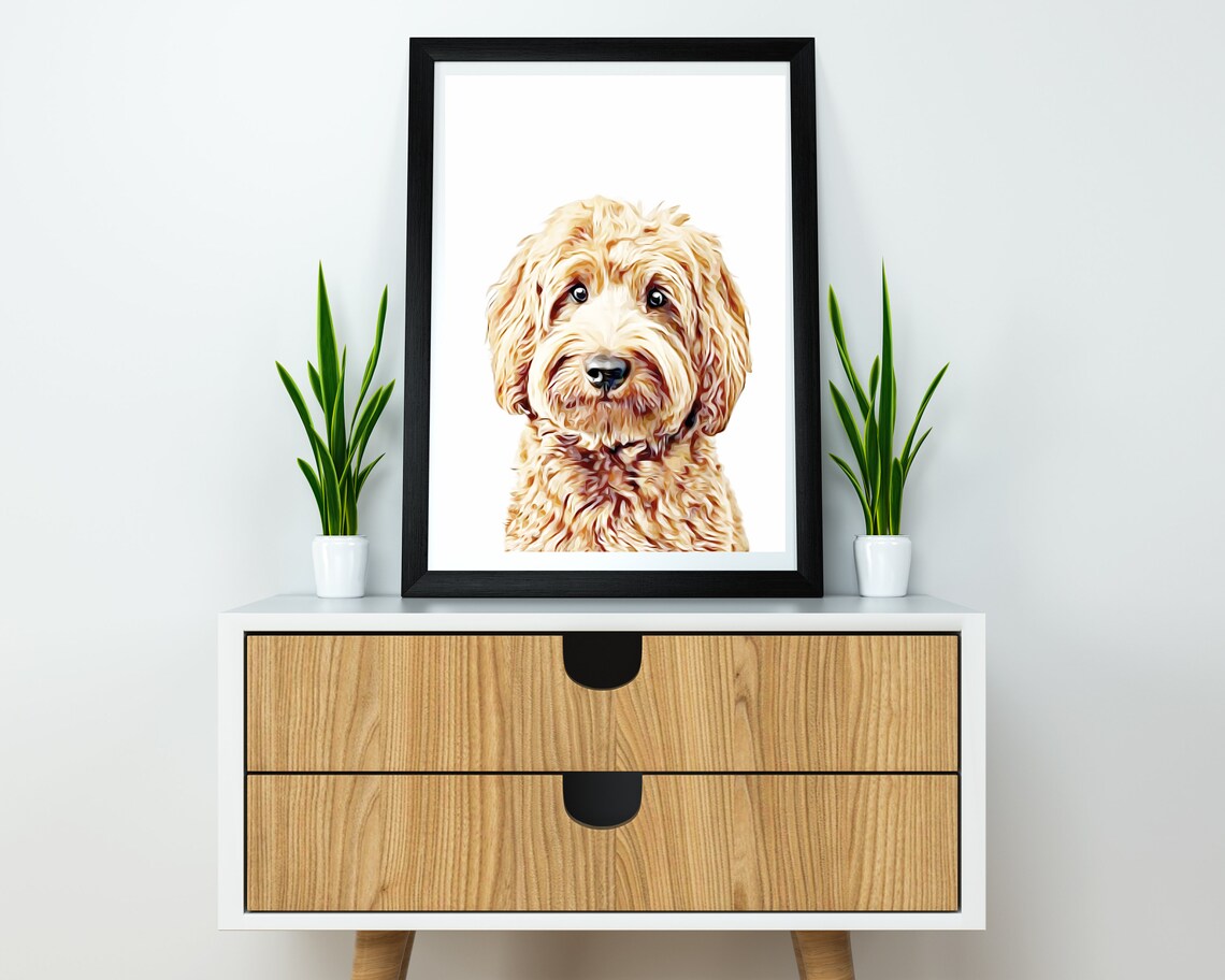 Goldendoodle Print, Goldendoodle Home Decor, Dog Poster, Golden Doodle ...