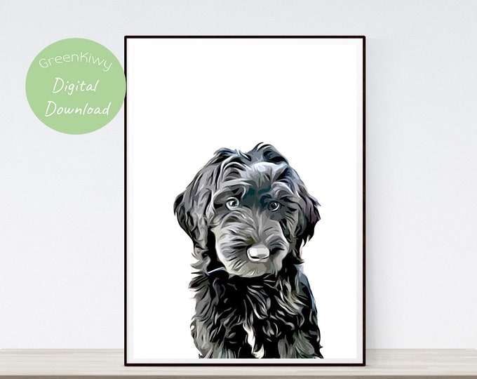 Goldendoodle Dog, Digital Download, Dog Poster, Golden Doodle Animal ...