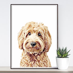 Goldendoodle Dog, Digital Download, Dog Poster, Golden Doodle Animal ...