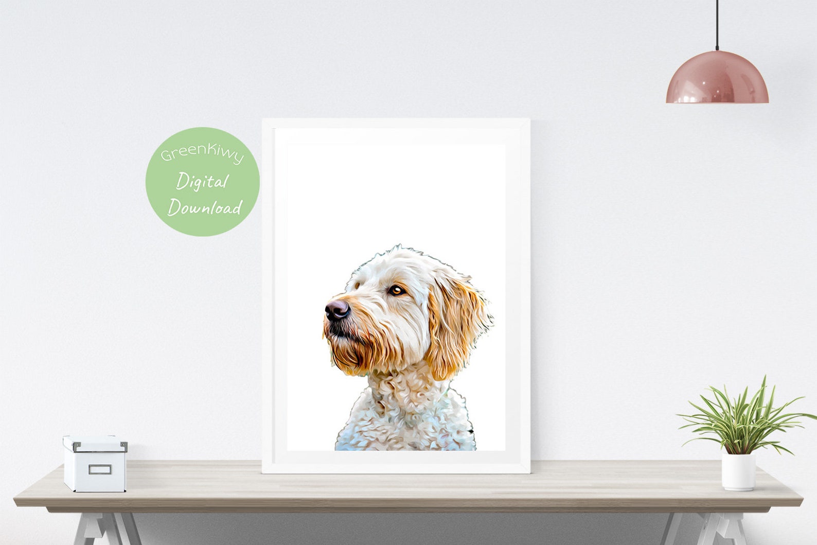 Goldendoodle Portrait, Printable Wall Art, Digital Download, Dog Poster ...