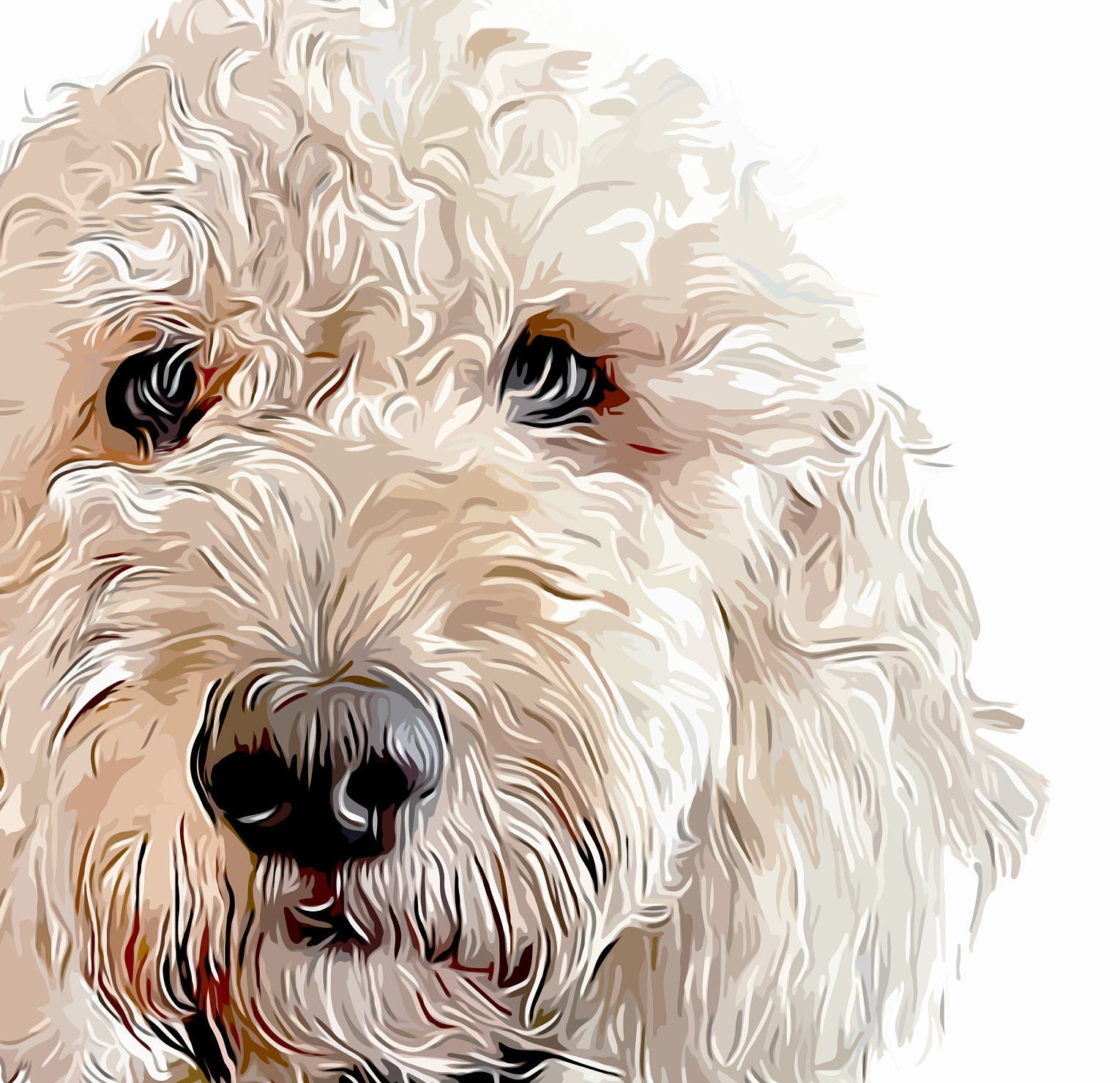 Labradoodle Dog Printable Art Instant Download Portrait Wall - Etsy
