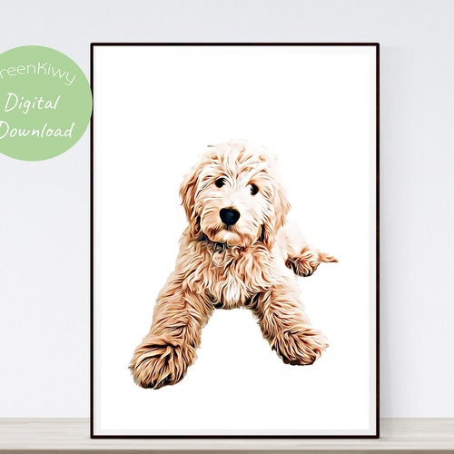 Goldendoodle Dog Digital Download Dog Poster Golden Doodle - Etsy