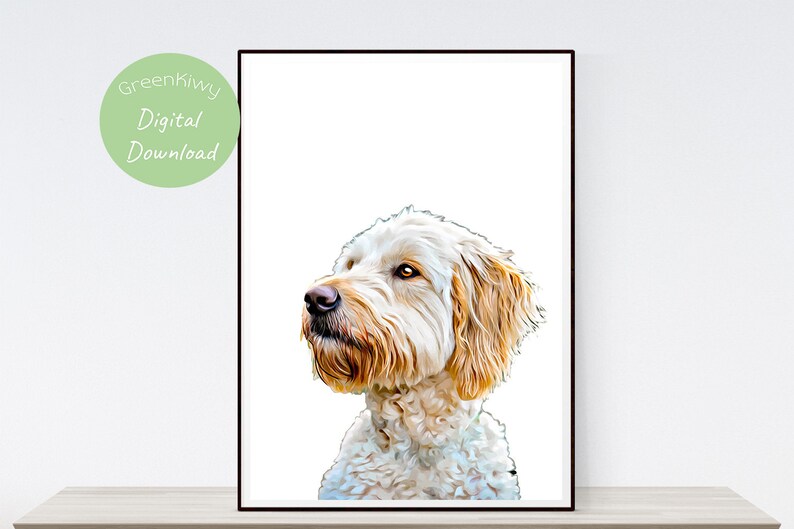 Goldendoodle Portrait, Printable Wall Art, Digital Download, Dog Poster ...