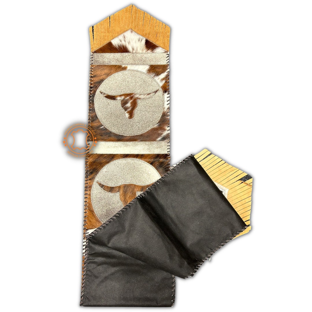 Cowhide Table Runner Longhorn Design 7ft Long - Table Decor Runner - Etsy