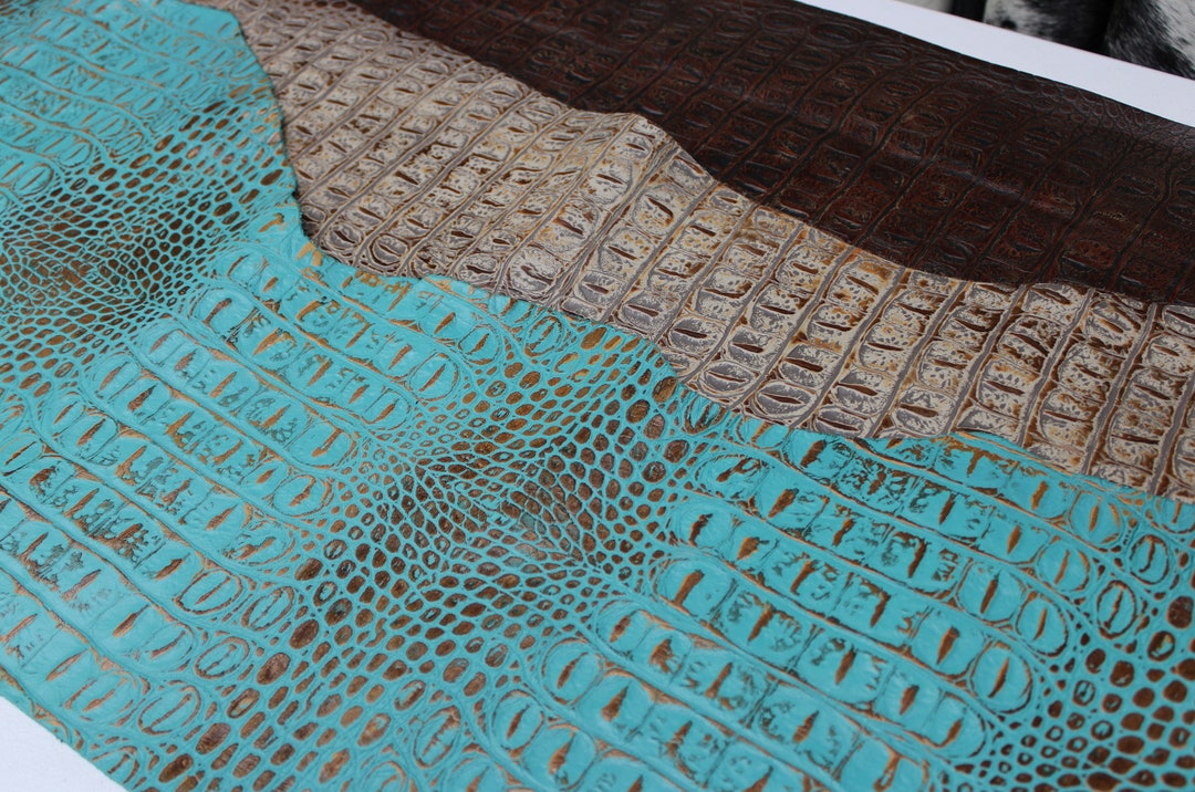 EMBOSSED LEATHER BUNDLE - 15 - 25 Sq.ft. Bundles - Alligator, Tortoise ...