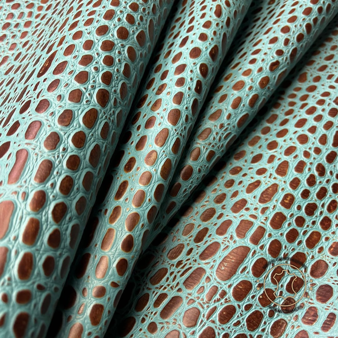 MINI TORTOISE Turquoise Embossed Leather 3- 3.5oz Perfect for Handbags ...