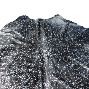 Metallic Acid Washed on Black Dyed Cowhide Gold Silver XL 8 X 7 Ft ...