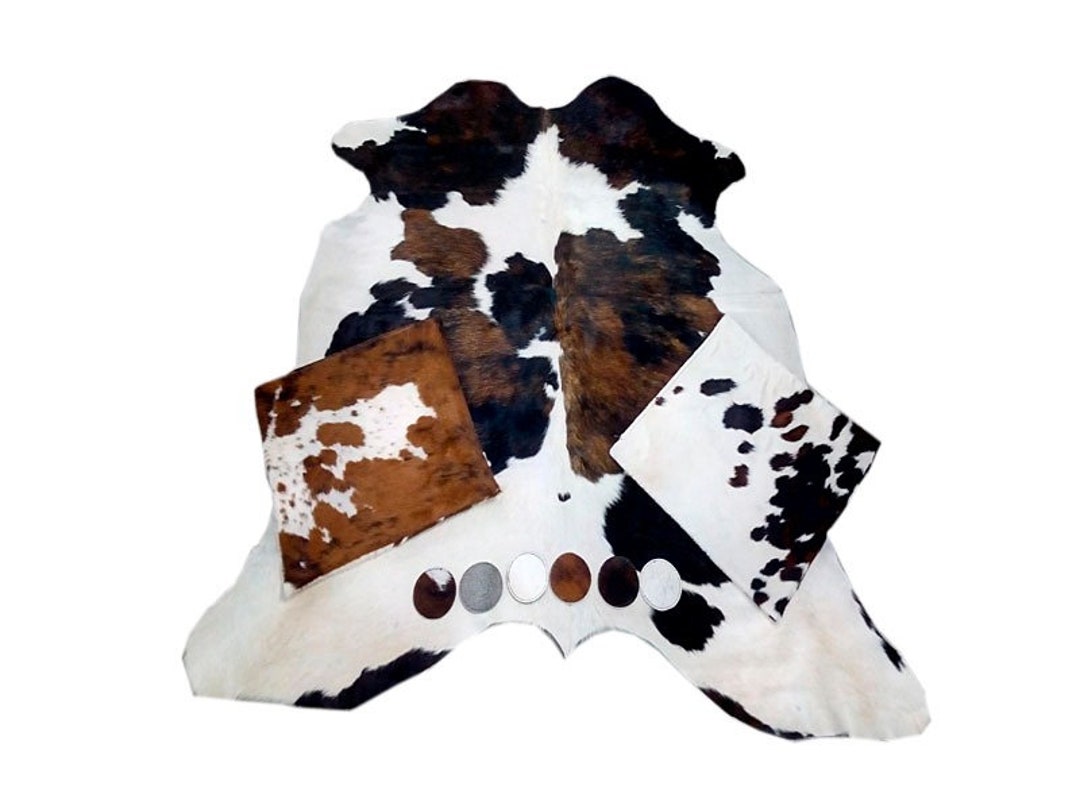 Cowhide Decor Set XL Tricolor Cowhide 2 Pillow Covers 6 - Etsy