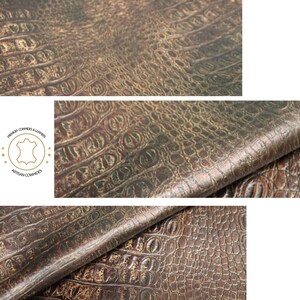 Embossed LEATHER Sheets, Copper Brown Crocodile Embossed | 12"x12", 12 ...