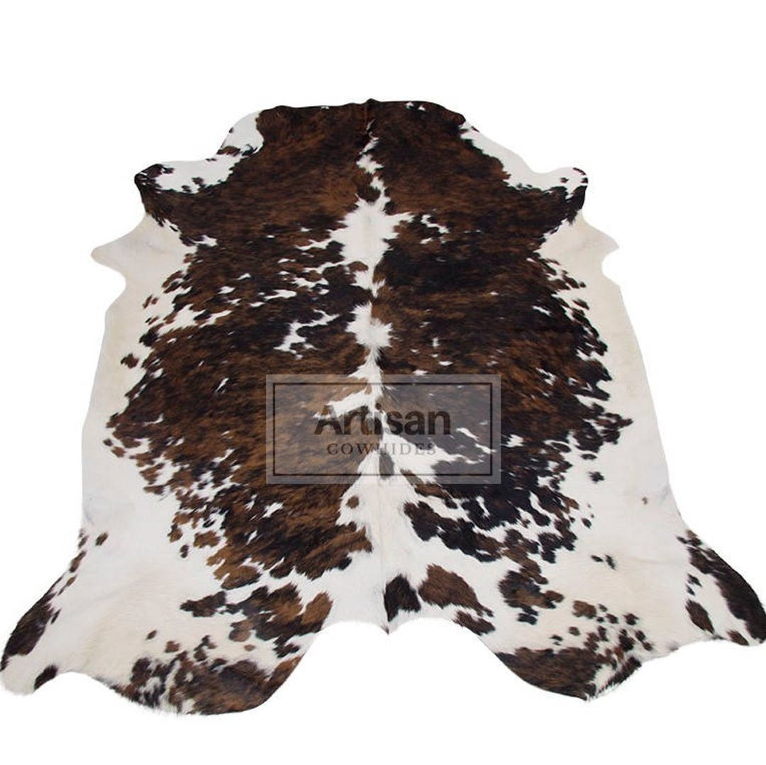 Tricolor Cowhide Rug XL Size: XL 7'x6' Ft L 6'x5'5 Ft Premium Tricolor ...