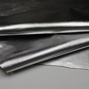 METALLIC SILVER LEATHER: Genuine Leather 2.5-3 Oz. - Perfect for ...