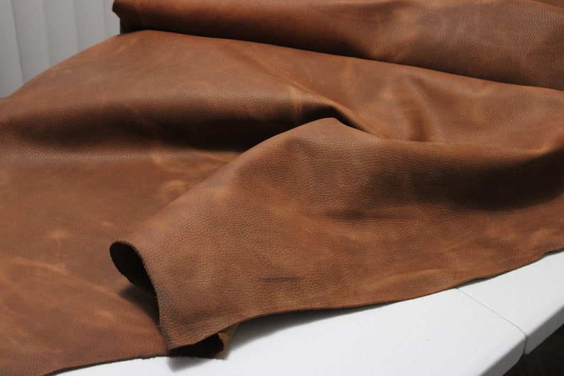 Medium Brown Distressed Leather Hide Thickness 1.6 mm-1.8 | Etsy