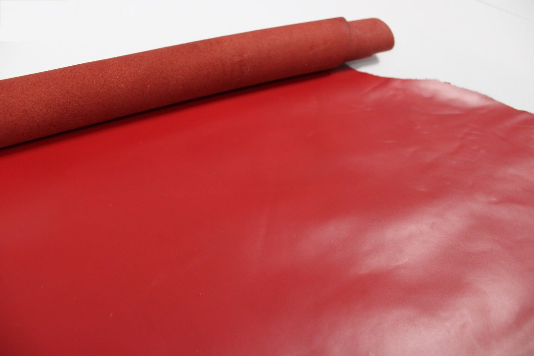 RED LEATHER HIDE Genuine Cowhide Slightly Firm Leather / 3 Oz - Etsy