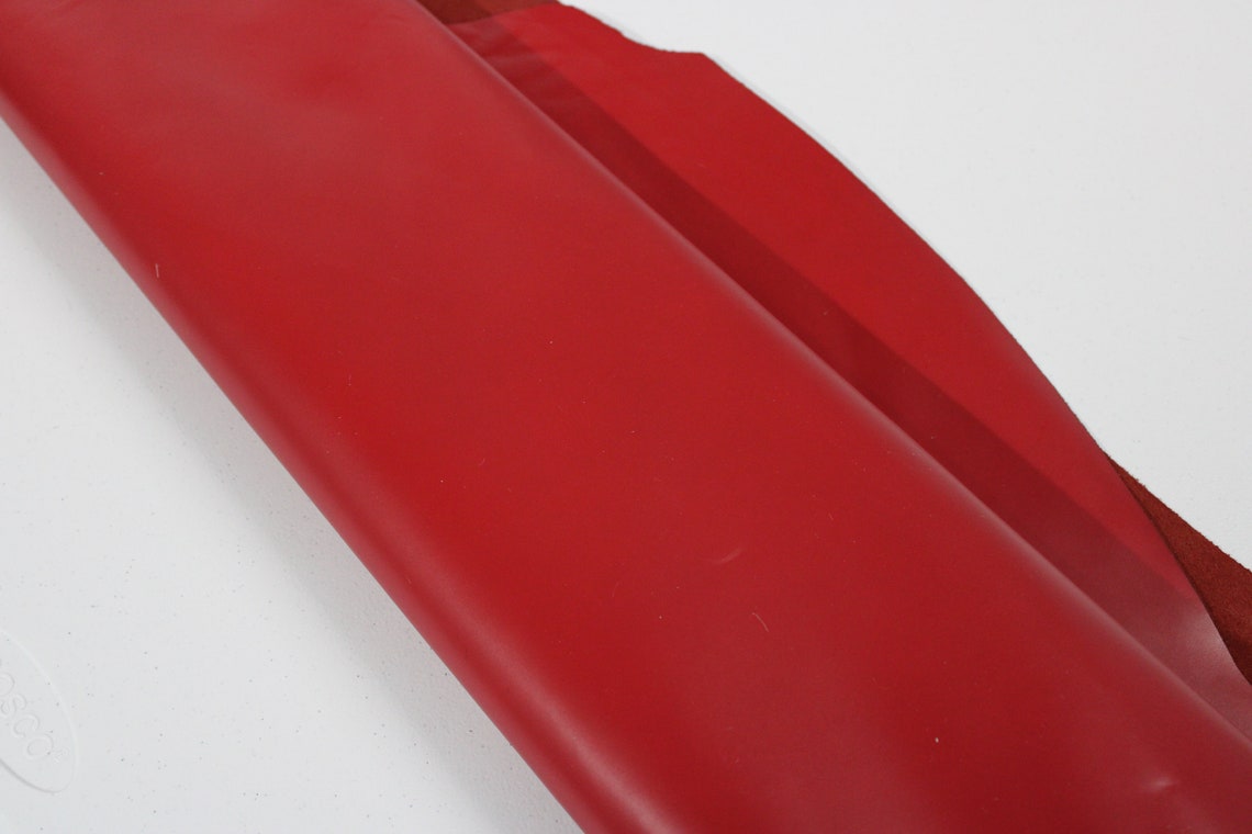 RED LEATHER HIDE Genuine Cowhide Slightly Firm Leather / 3 Oz | Etsy