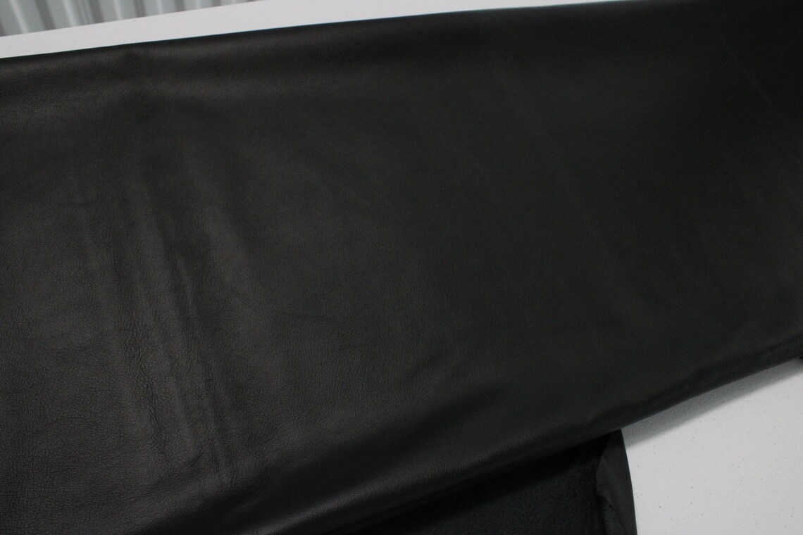 BLACK COWHIDE LEATHER Soft Natural Grain Black Leather 2.5-3 - Etsy