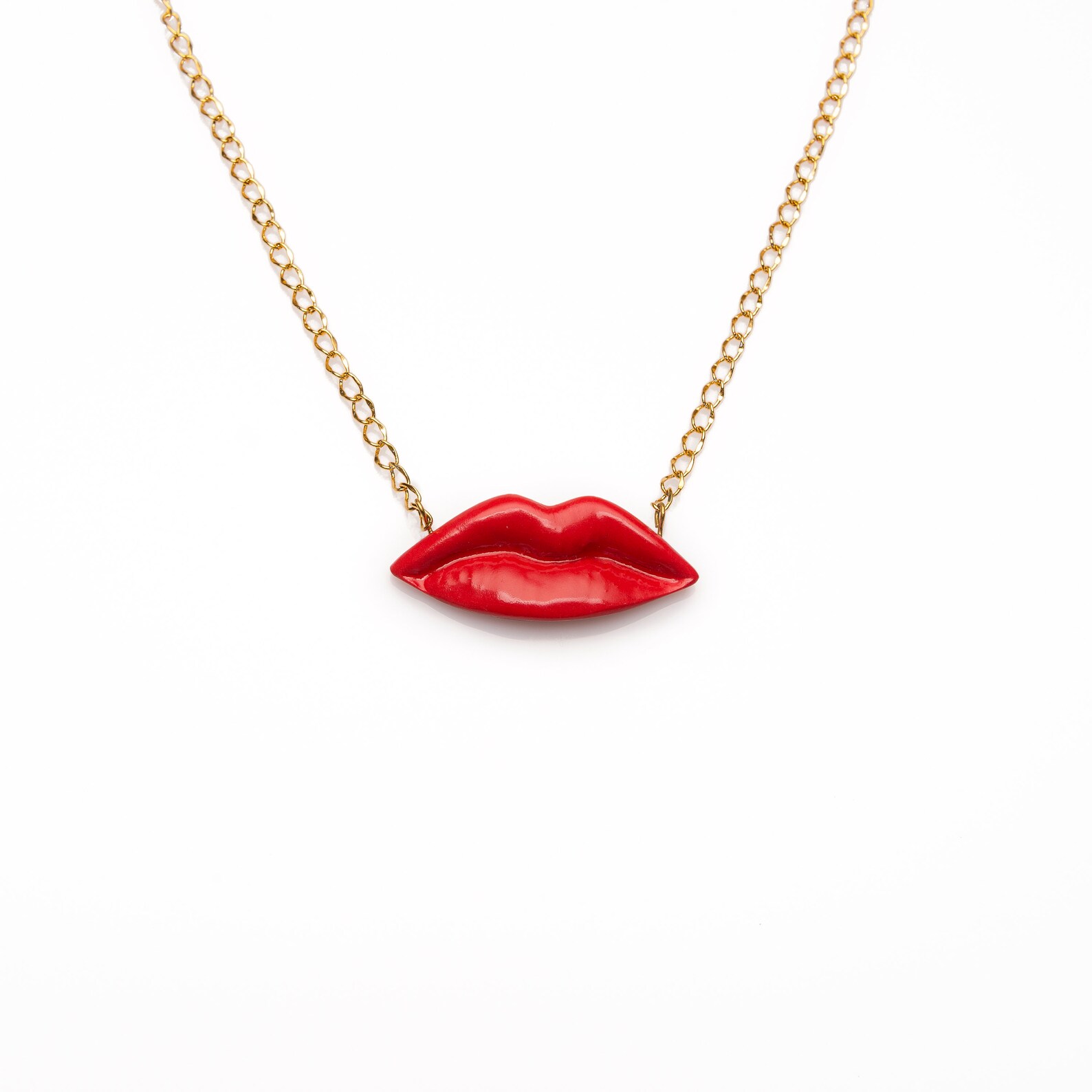 Buy Kiss Necklace Lips Pendant Statement Necklace Online in India - Etsy