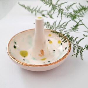 Handmade Ceramic Ring Stand With Jewellry Plate Green and | Etsy