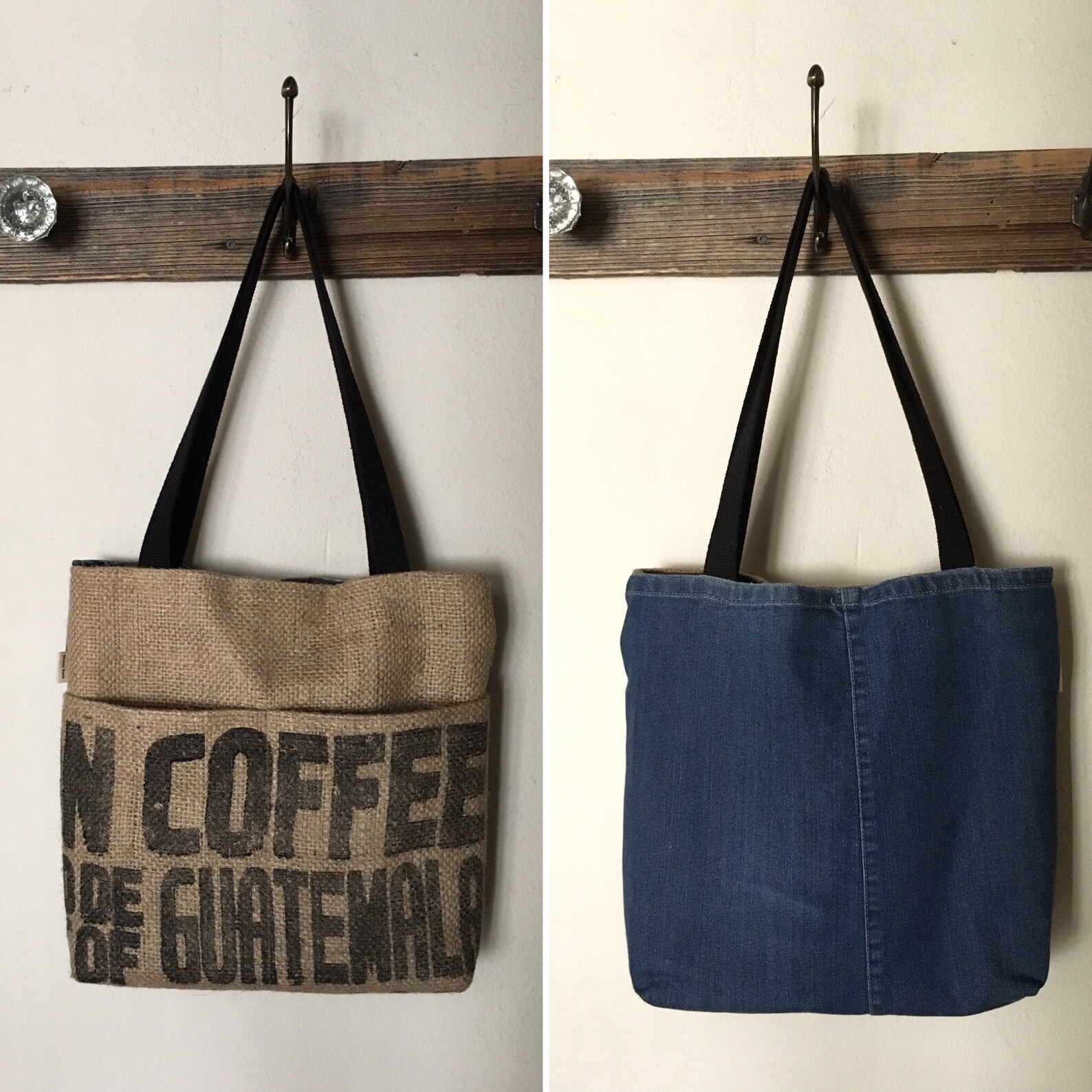 Coffee Sack Two Pocket Carry All Bag - Etsy