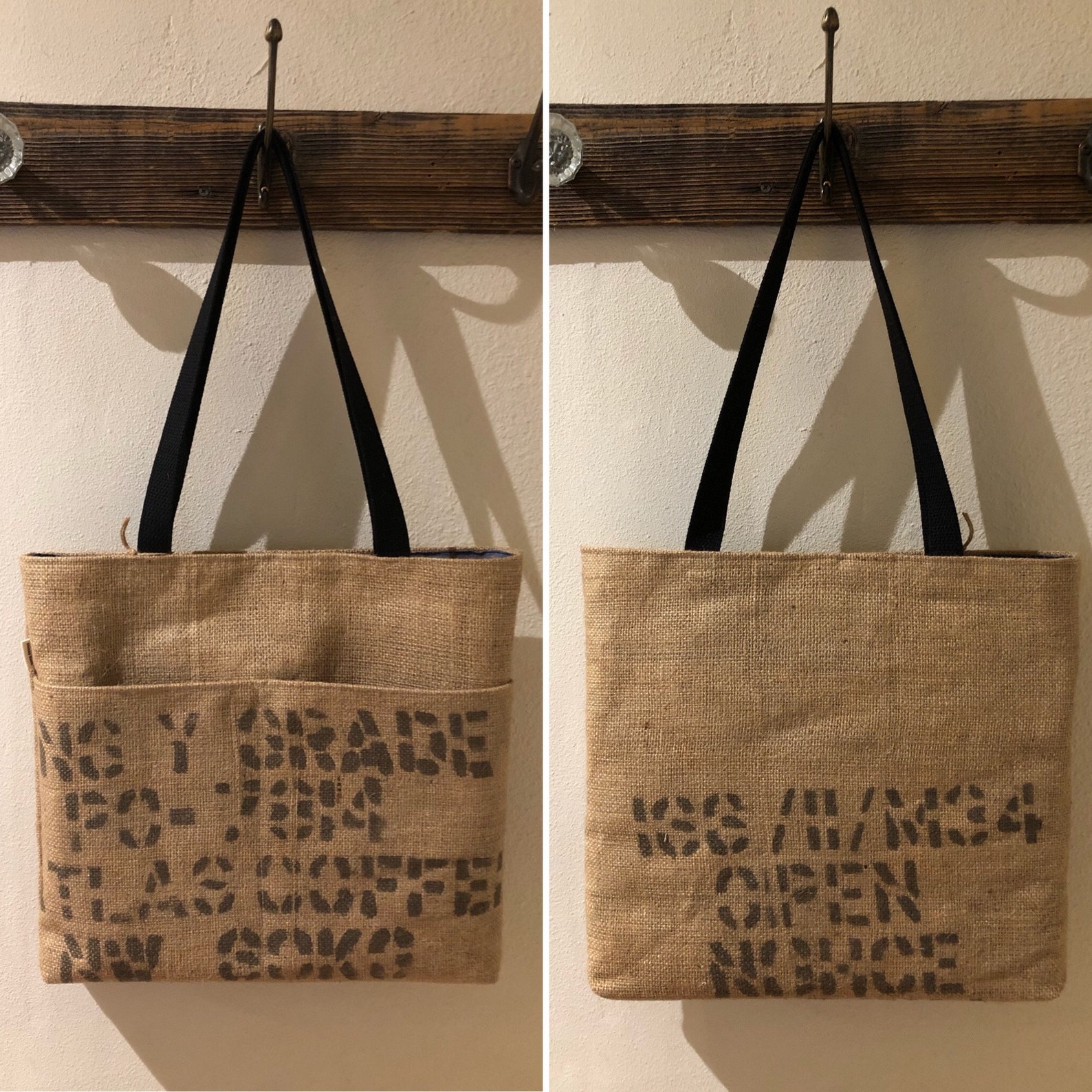 Coffee Sack Two Pocket Carry All Bag - Etsy