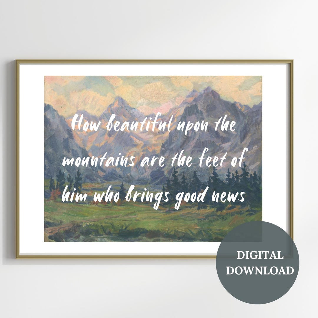 Beautiful Feet Verse Print, Bible Wall Art, Isaiah 52:7 Wall Print ...