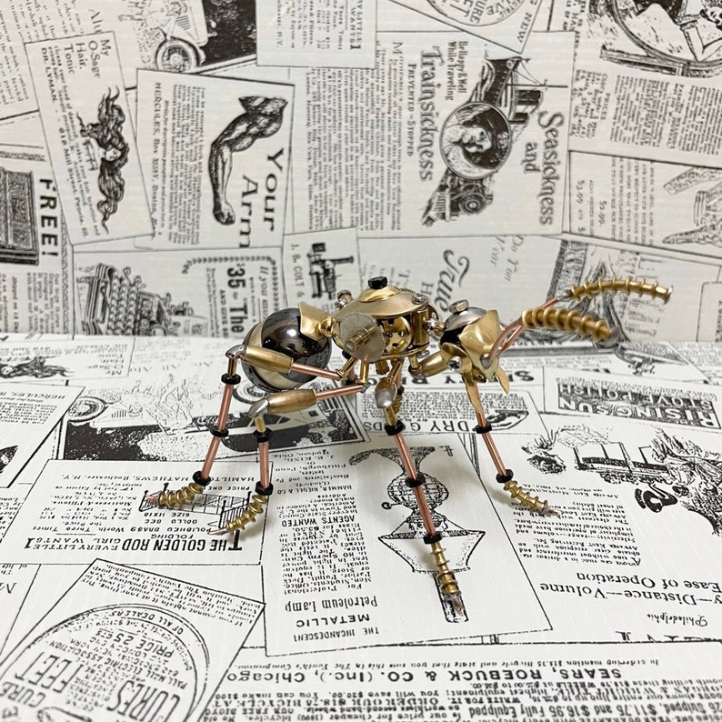 Steampunk Mechanical Insect Sculpture Ant Figurine Steampunk Bug Metal ...