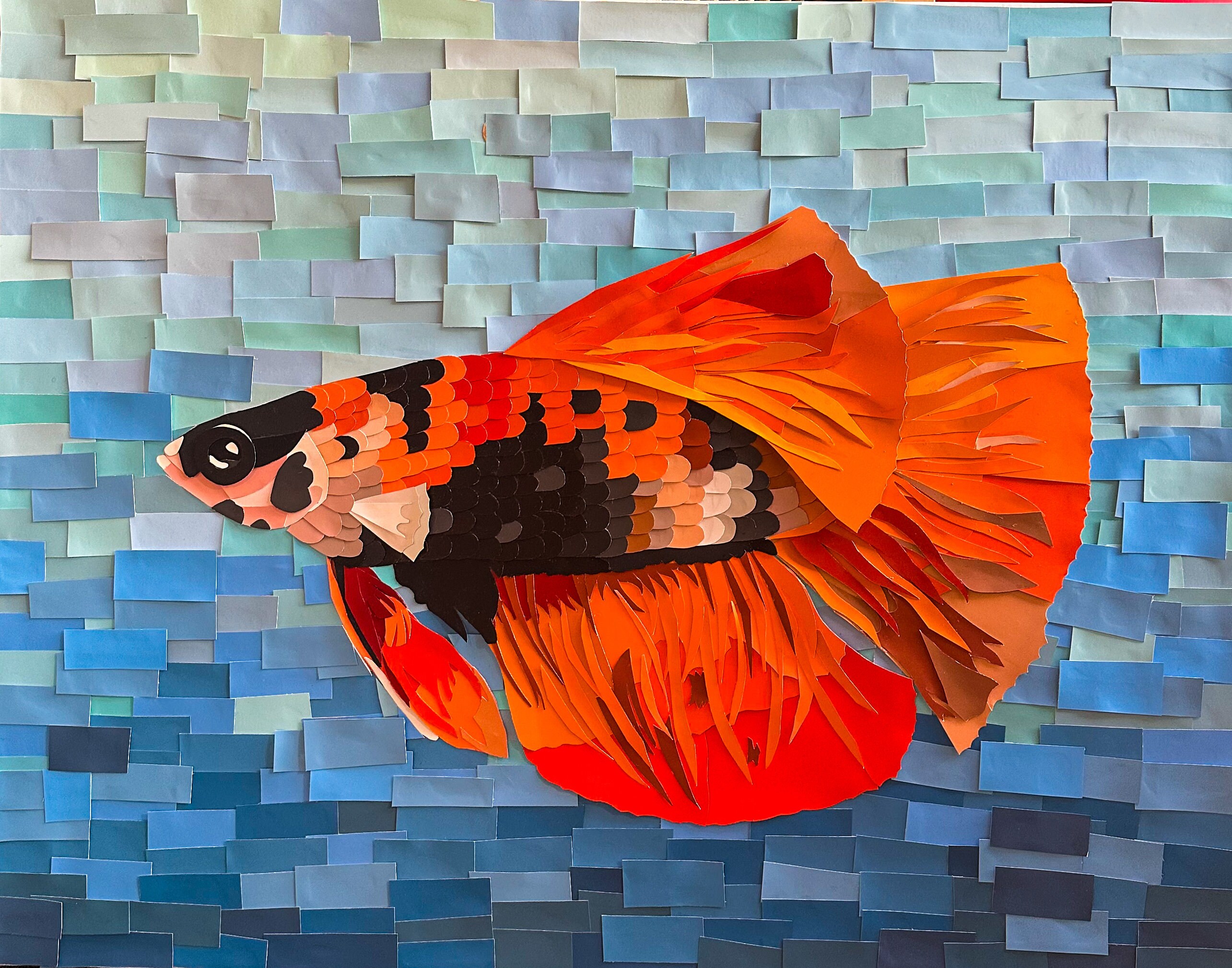 Custom Pet Portrait Paper Collage, Custom Collage, Mixed Media Art ...