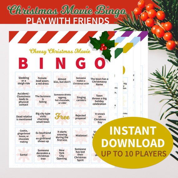Cheesy Christmas Movie Bingo Christmas Movie Channel Game | Etsy